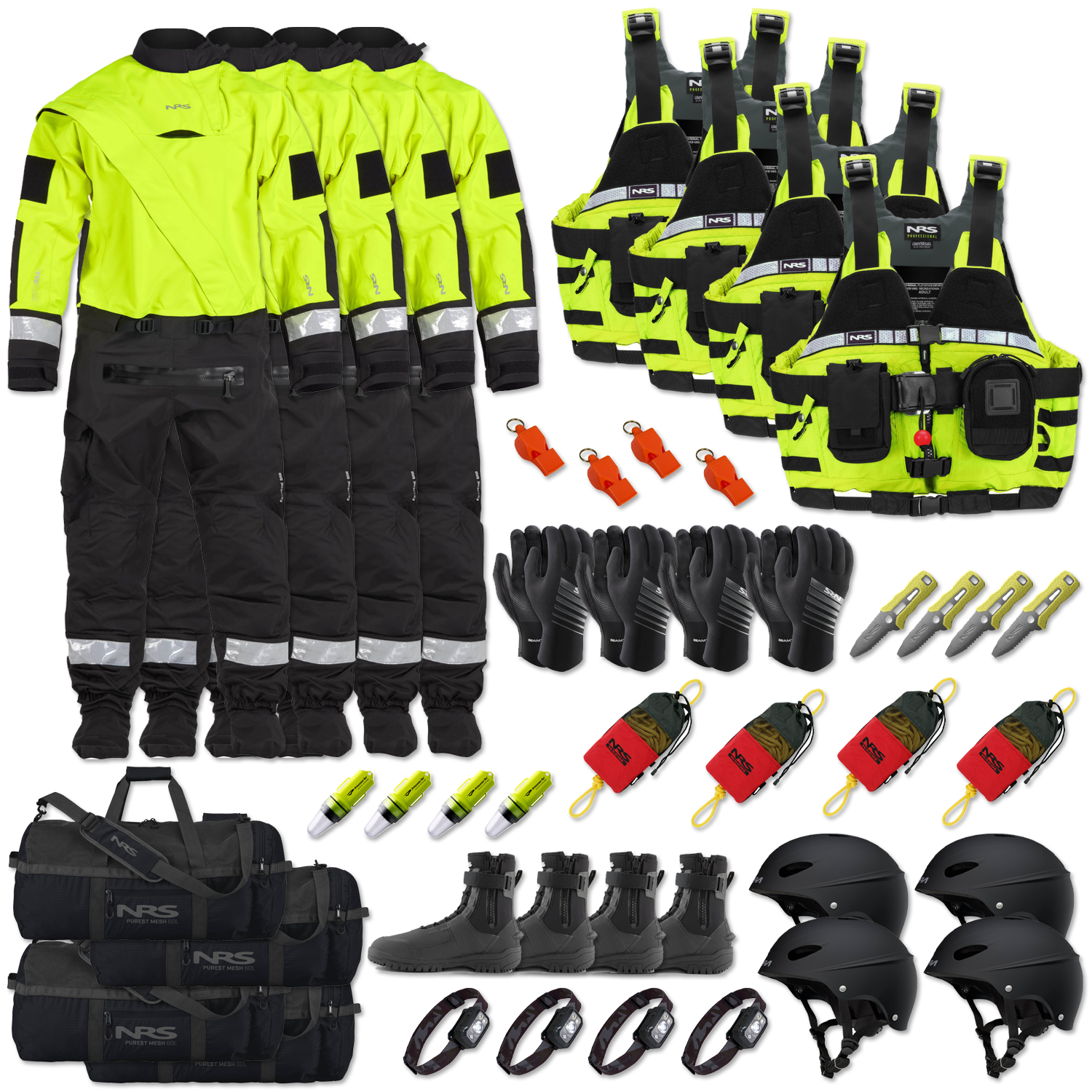 "Rapid Rescuer" 4 Man Water Rescue Kit - Safety Yellow – Triad Rescue ...